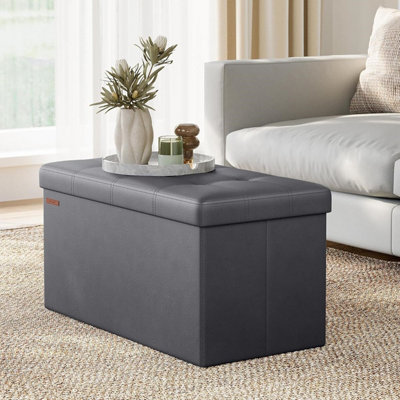 SONGMICS Ottoman, Storage Chest Box, Foldable Storage Bench, Footstool ...