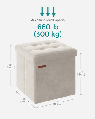 SONGMICS Ottoman Unit, Versatile Storage Seat with Folding Design ...
