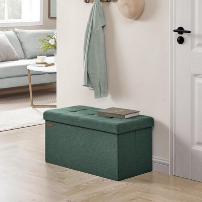 SONGMICS Ottoman with Storage, Compact Foot Rest, Foldable Small ...