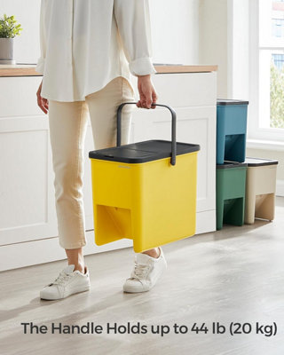 SONGMICS Recycling Bins, Set of 4 Stackable Trash Bins, Waste ...