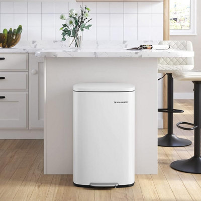 SONGMICS Rubbish Bin, Pedal Trash Can, Waste Management Bin, Soft Close ...