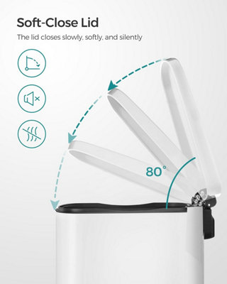 SONGMICS Rubbish Bin, Pedal Trash Can, Waste Management Bin, Soft Close ...