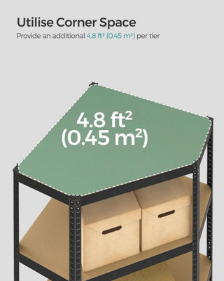 SONGMICS Shelving Unit, Corner Shelf 5-Tier, Heavy Duty Metal Units for ...