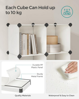 SONGMICS Shoe Rack, 16 Cubes, Modular Storage Unit, DIY Shelving, Stackable PP Plastic Cubes ...