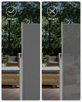 SONGMICS Side Blind, Retractable Privacy Screen for Outdoor Areas ...