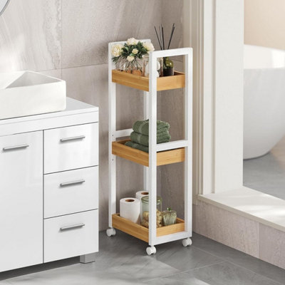 SONGMICS Small Shelving Unit Cart, 3 Tier Shelf, Storage Organizer ...