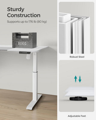 SONGMICS Standing Table, Electric Desk, Height Adjustable, Spliced ...