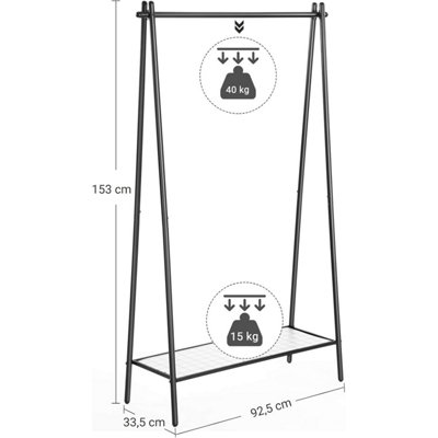 SONGMICS Steel Frame Garment Stand, Durable Clothes Storage with Multi ...