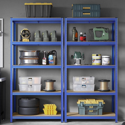 SONGMICS Steel Shelving Unit, 5-Tier Storage Organising Rack, Tool-Free ...