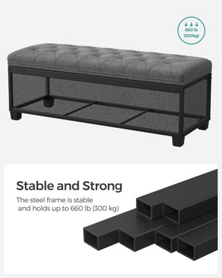 SONGMICS Storage Ottoman Bench, Foldable Ottoman Foot Rest with Legs ...