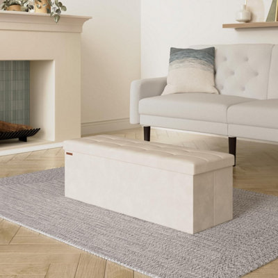 SONGMICS Storage Ottoman, Extended Bench with Versatile Storage Space ...