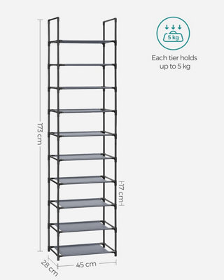 SONGMICS Storage Rack, Multi-Level Shoe Organizer with Durable Frame ...