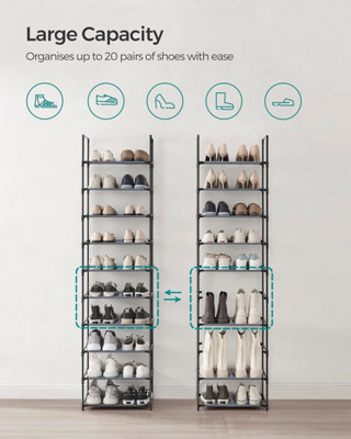 SONGMICS Storage Rack, Multi-Level Shoe Organizer with Durable Frame ...