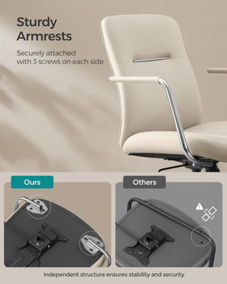 SONGMICS Swivel Office Chair, Desk Chair, Synthetic Leather, Ergonomic ...