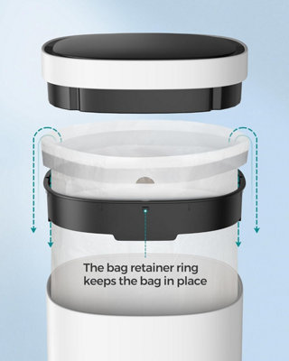 SONGMICS Tall Steel Kitchen Bin, Motion Sensor, Automatic Rubbish Bin ...