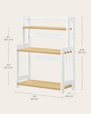 SONGMICS Three-Level Display Rack, Bamboo Frame Organizer for Various ...