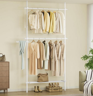 SONGMICS Vertical Clothing System, Three-Level Adjustable Wardrobe ...