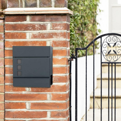 SONGMICS Wall-Mounted Post Box with Lock, Sleek Modern Style and ...