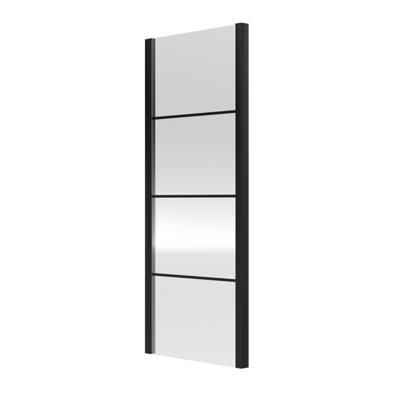 Sonic 8mm Toughened Safety Glass Shower Side Panel, Black, 900mm ...
