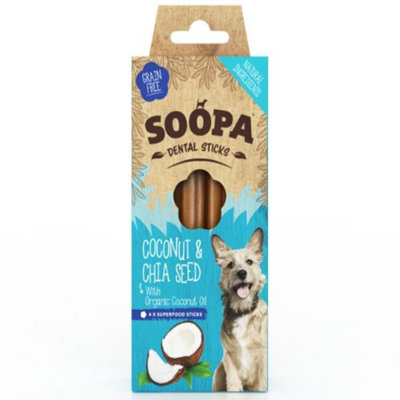 Soopa Dental Sticks Coconut & Chia Seed 100g (Pack of 10)