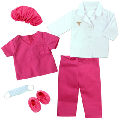 Sophia's by Teamson Kids Doll Doctor Scrubs and Lab Coat Set for 18" Dolls