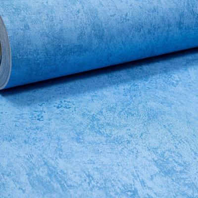 Sophie Laurence Distressed Plain Marble Effect Blue Metallic Sheen ...