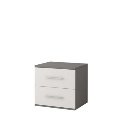 Sophisticated Grey Matt Bedside Table H510mm W550mm D440mm - Stylish ...