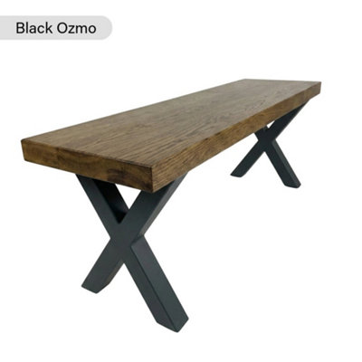 Sophisticated Oak Seating Bench - Black Ozmo