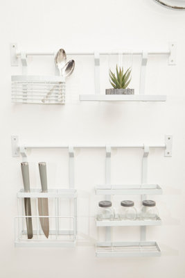 Sorello White Iron Three Level Hanging Rack
