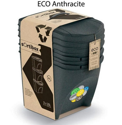 Sorting Bins Recycling Segregation Waste Stackable Lidded Sticker ...