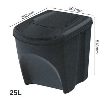 Sorting Bins Recycling Segregation Waste Stackable Lidded Sticker ...
