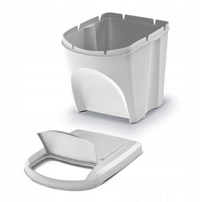 Sorting Waste Bins Recycling Set Segregation Stackable 1 x 25L White
