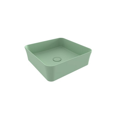 Sottile Slim Line Countertop Basin - 39x39cm, M.Mint Green