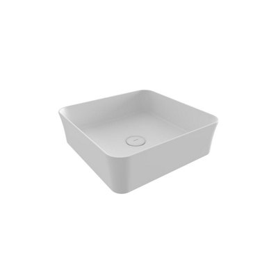 Sottile Slim Line Countertop Basin - 39x39cm, M.White
