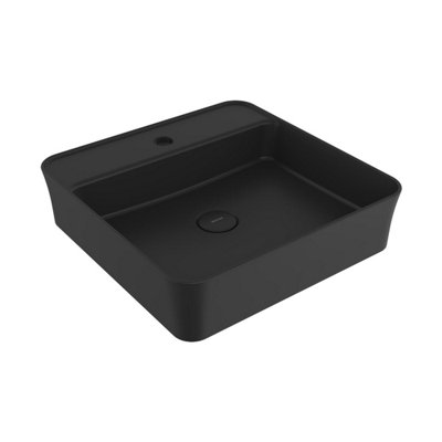 Sottile Slim Line Countertop Basin - 45x45cm 1TH, M.Black