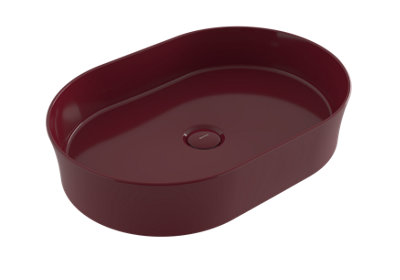 Sottile Slim Line Countertop Basin - 55x38cm, 0TH G.Burgandy Red