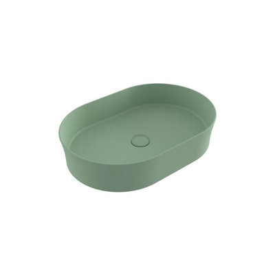 Sottile Slim Line Countertop Basin - 55x38cm, 0TH M.Mint Green