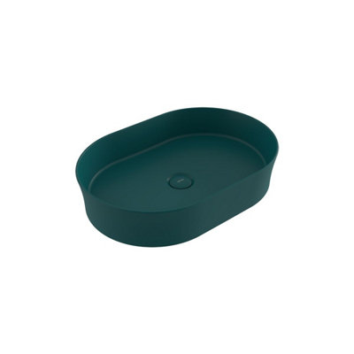 Sottile Slim Line Countertop Basin - 55x38cm, 0TH M.Petrol Blue
