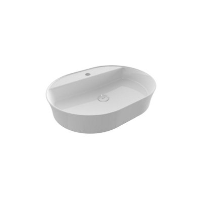 Sottile Slim Line Countertop Basin - 60x45cm, G.White