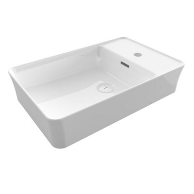 Sottile Slim Line Countertop Basin - 64x40cm 1TH, G.White