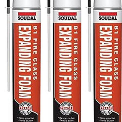 Soudal B1 Fire & Acoustic PU Expanding Foam Gap Filler 750ml(Pack of 3) | DIY at B&Q