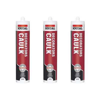 Soudal Decorators Caulk White 290ml - Pack of 3 | DIY at B&Q