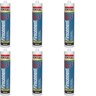 Buy Soudal Firecement HT High Temperature Resistant Black, 300ml 6017 ...
