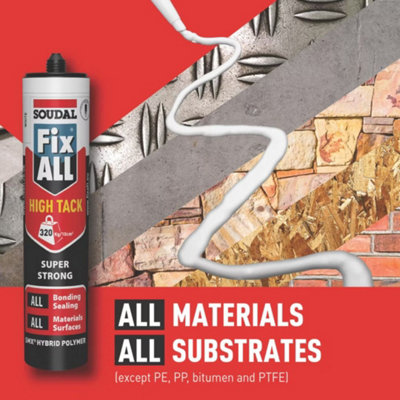 Soudal Fix ALL High Tack Black 290ml Cartridge Professional Adhesive ...