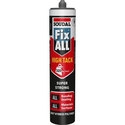 Soudal Fix All High Tack Hybrid Sealant & Adhesive Black 290ml