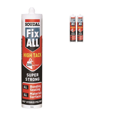 Soudal Fix ALL High Tack Sealant & Adhesive (2 Pack) - Grey