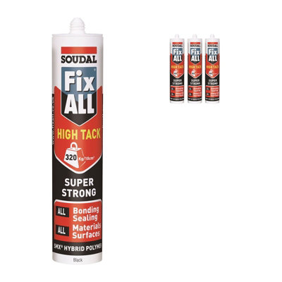 Soudal Fix ALL High Tack Sealant & Adhesive (3 Pack) - Black