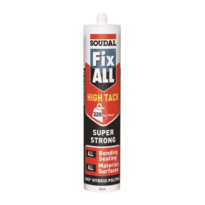 SOUDAL FIX ALL HIGH TACK SEALANT & ADHESIVE (6 PACK) - BLACK