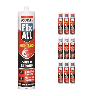 Soudal Fix ALL High Tack Sealant & Adhesive (9 Pack) - Black