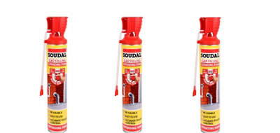 Soudal Genius Gun Insulation Expanding Foam 750ml Pack of 3